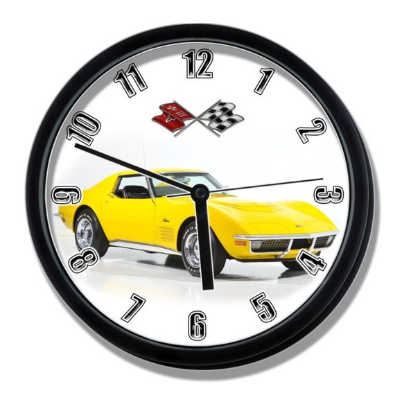Clock | Wall Decor | Chevrolet Corvette 971 C3 Yellow Clock New | Poshmark